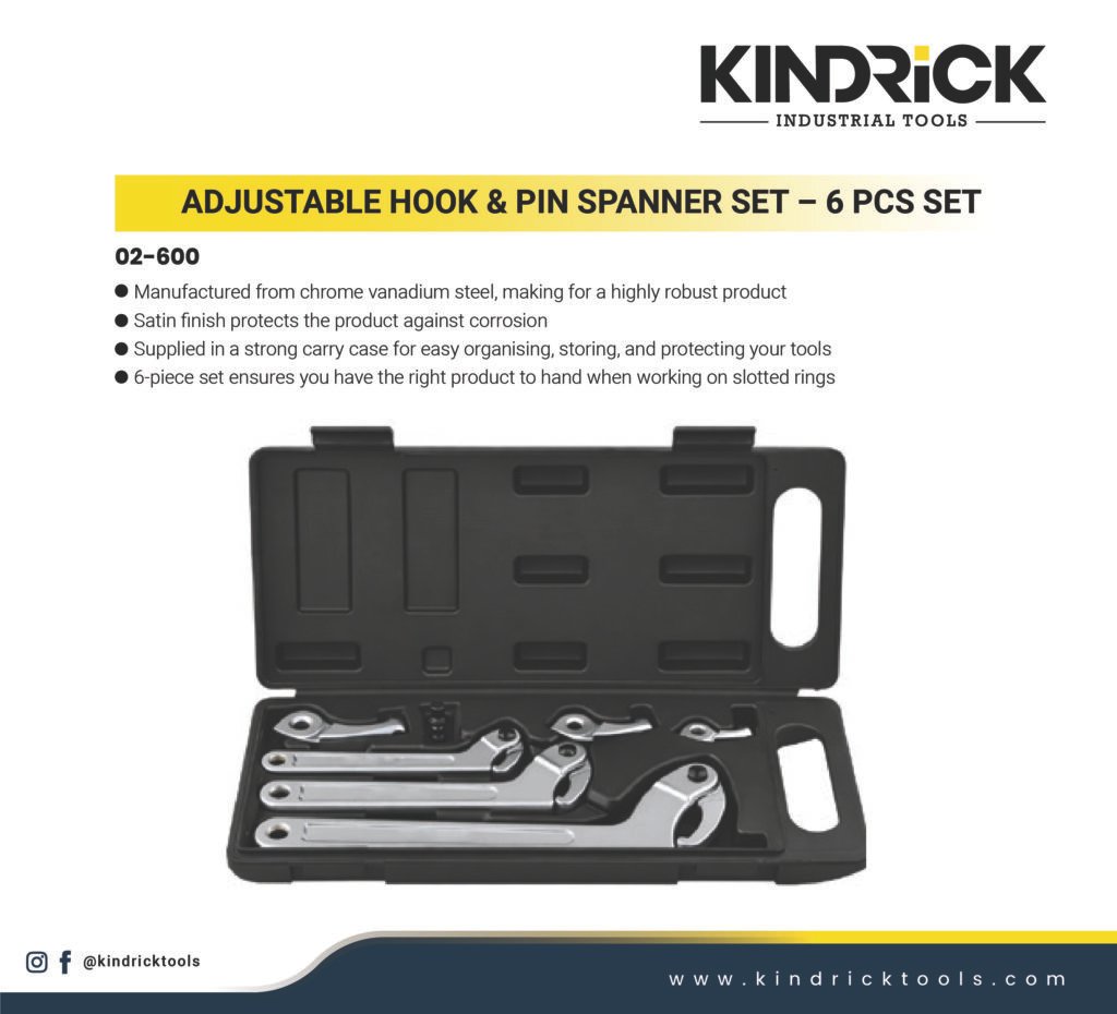 Adjustable Hook & Pin Spanner Set – 6 Pcs Set - Abasco Tools